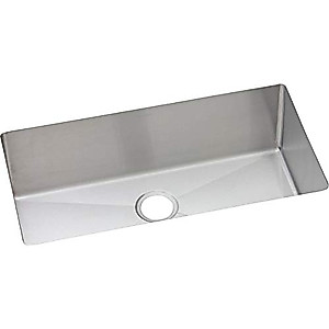 Elkay Crosstown EFRU311610T 33" - 10" Depth Single Bowl Undermount Stainless Steel Kitchen Sink, Polished Satin
