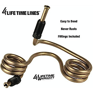 4LifetimeLines 3/16" x 25' Genuine Copper-Nickel Alloy Non-Magnetic Brake Line Replacement Tubing Coil Roll & Fitting Kit, Inverted Flare, Easy to Bend, Corrosion Resistant