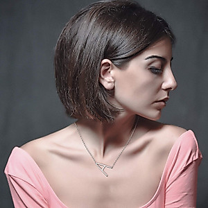 WIGERLON Stainless Steel Initial Letters Necklace for Women Color Gold and Silver from A-Z Letter Letter A Color Sliver