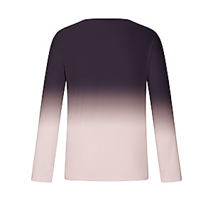 Long Sleeve tee Shirts for Men 2023 Mens Long Sleeve Shirts Casual Gradient Color Loose Pullover Graphic Tee Shirts Fall Fashion Athletic Sweatshirts Mens Shirts Casual Stylish Big and Tall Khaki 2X