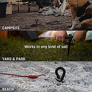 SÄKER Heavy Duty Tie Out Stake - Strongest Dog Anchor Holds 2 Large Dogs Over 180lbs | Premium Dog Stake for Peace of Mind in The Yard, Camping or at The Beach. Use Any Dog Tie Out or Dog Lead