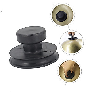 Milisten 2pcs Black Spiritual Meditation Knob Nepal Suction Healing Practical for Buddha Rubber Handle Bowl Sound Tool Tibetan Premium Singing Accessories Lifting