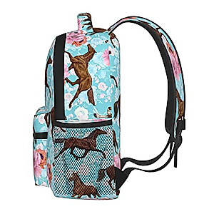 KiuLoam Vintage Horse And Flowers Kids Backpacks For Toddler Boys And Girls Preschool Backpack With Chest Strap 12 Inch