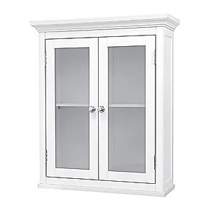 Elegant Home Fashions Madison Removable Wooden Wall Cabinet with 2 Doors, White