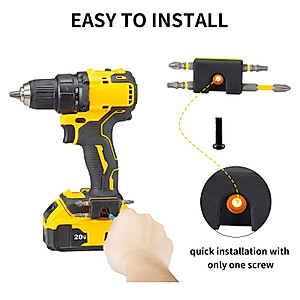 Bit Holder for Dewalt 20V Drill Bit Organizer for DeWalt Drills Carry Up to 4 Driver Bits on The Side of Your Power Tool or Driver (2 Pack)