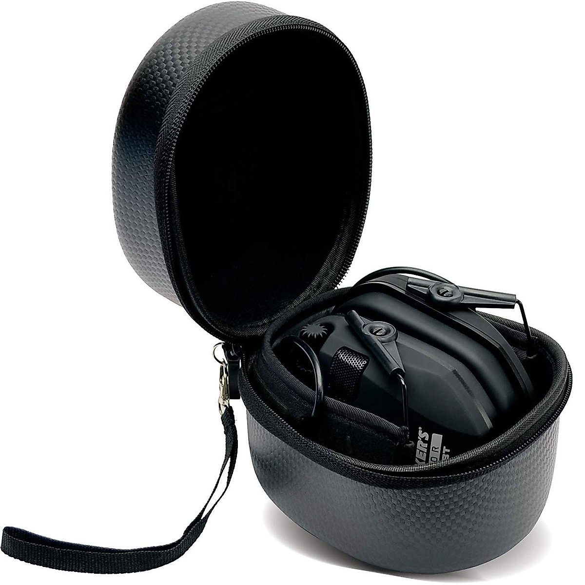 Walker's Razor Slim Electronic Shooting Hearing Protection Muff (Sound Amplification and Suppression) with Protective Case, Black Patriot Bundle