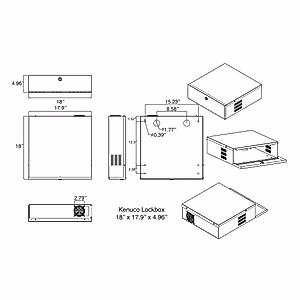 Kenuco White Heavy Duty 16 Gauge Steel DVR Security Lockbox with Fan (BK 18'' X 17.9'' X 4.96'')