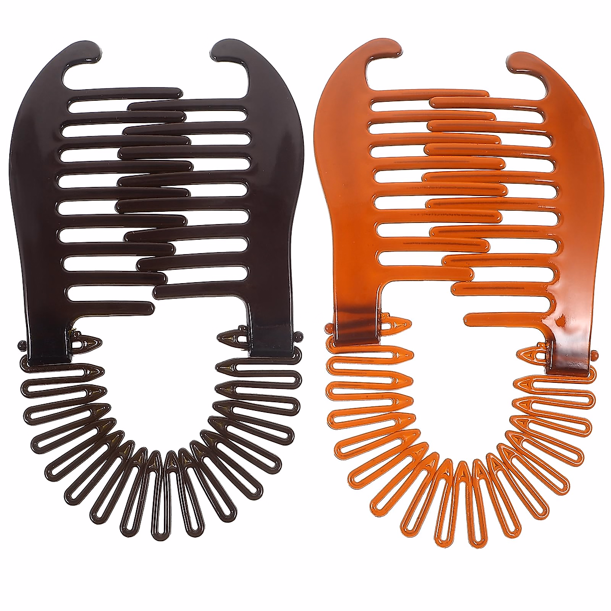 FRCOLOR 4pcs Banana Hair Clips for Women, Non Slip Fishtail Hair Clincher Comb Claw Ponytail Holder Hair Accessories for Parties