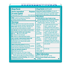 Imodium A-D Diarrhea Relief Caplets with Loperamide Hydrochloride, Anti-Diarrheal Medicine to Help Control Symptoms of Diarrhea Due to Acute, Active & Traveler's Diarrhea, 24 ct.
