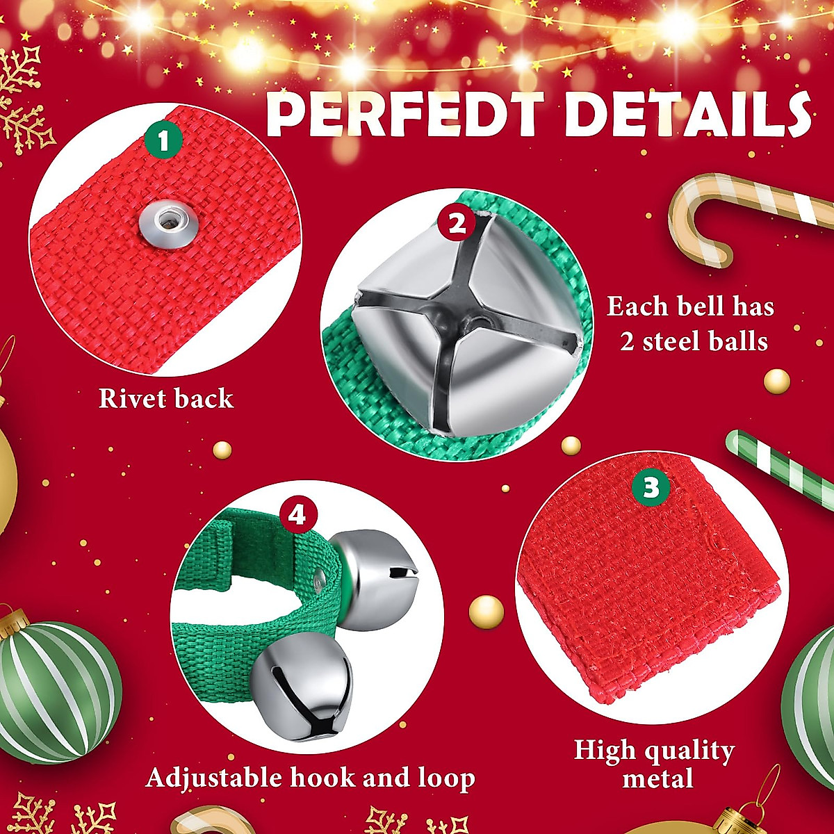 24 Pcs Christmas Shaker Musical Instruments 12 Wrist Hand Band Bells 12 Mini Plastic Maracas Shaker Learning Percussion Toy for Christmas Music Party Favors Noisemaker