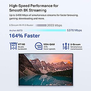 TP-Link AX5400 WiFi 6 Router (Archer AX73)- Dual Band Gigabit Wireless Internet Router, High-Speed ax Router for Streaming, Long Range Coverage