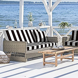 TWLEAR Outdoor Cushion Covers, Patio Cushion Covers for Outdoor Furniture, Water Resistant Porch Bench Swing Loveseat Cushion Replacement, 45" x 18" x 3", 1 Pack, Cabana Black (Covers ONLY)