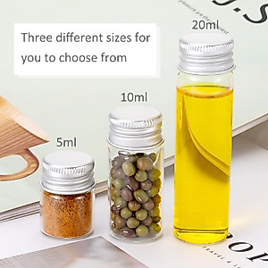 Kesell 24PCS 5ml Clear Glass Vials with Aluminium Cap Mini Glass Bottles with Caps for Storage, Sample Vials