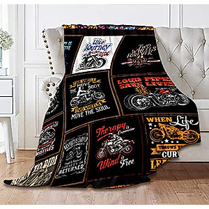 Launchigo Personalized Motorcycle Blanket, Biker Blankets, Rider Blanket. Premium Quality Outdoor Blanket. Fleece Throw Biker Blanket for Birthday & Christmas. (Biker Blanket 01, 60" X 80")
