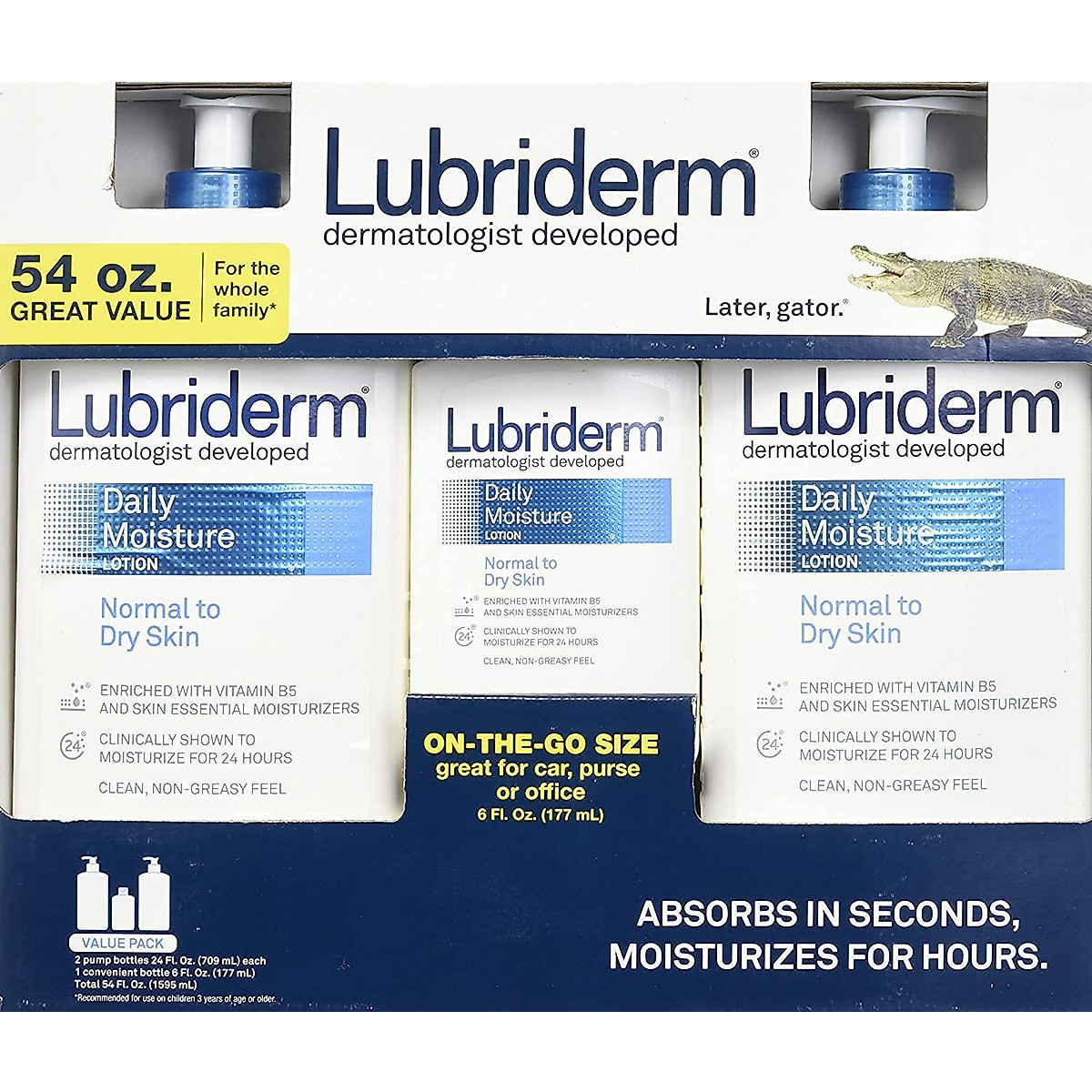 Lubriderm Dermatologist Daily Moisture Lotion for Normal to Dry Skin 3 Pack Value Pack