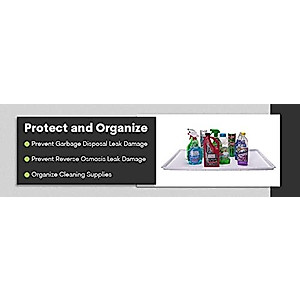 Waterproof 3+ Gallon Under Sink Cabinet Mat/Liner Protector for Kitchen and Bathroom Vanity - 33" x 21" - White - Made in USA