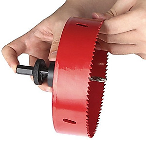 Precision 6" BI-Metal Hole Saw for Cornhole Game, Abuff 38mm Depth HSS Hole Cutter with 1/2" Hex Shank Arbor for Easily Drilling Cornhole Board, Plastic, Wood, Fiberboard, Soft Metal