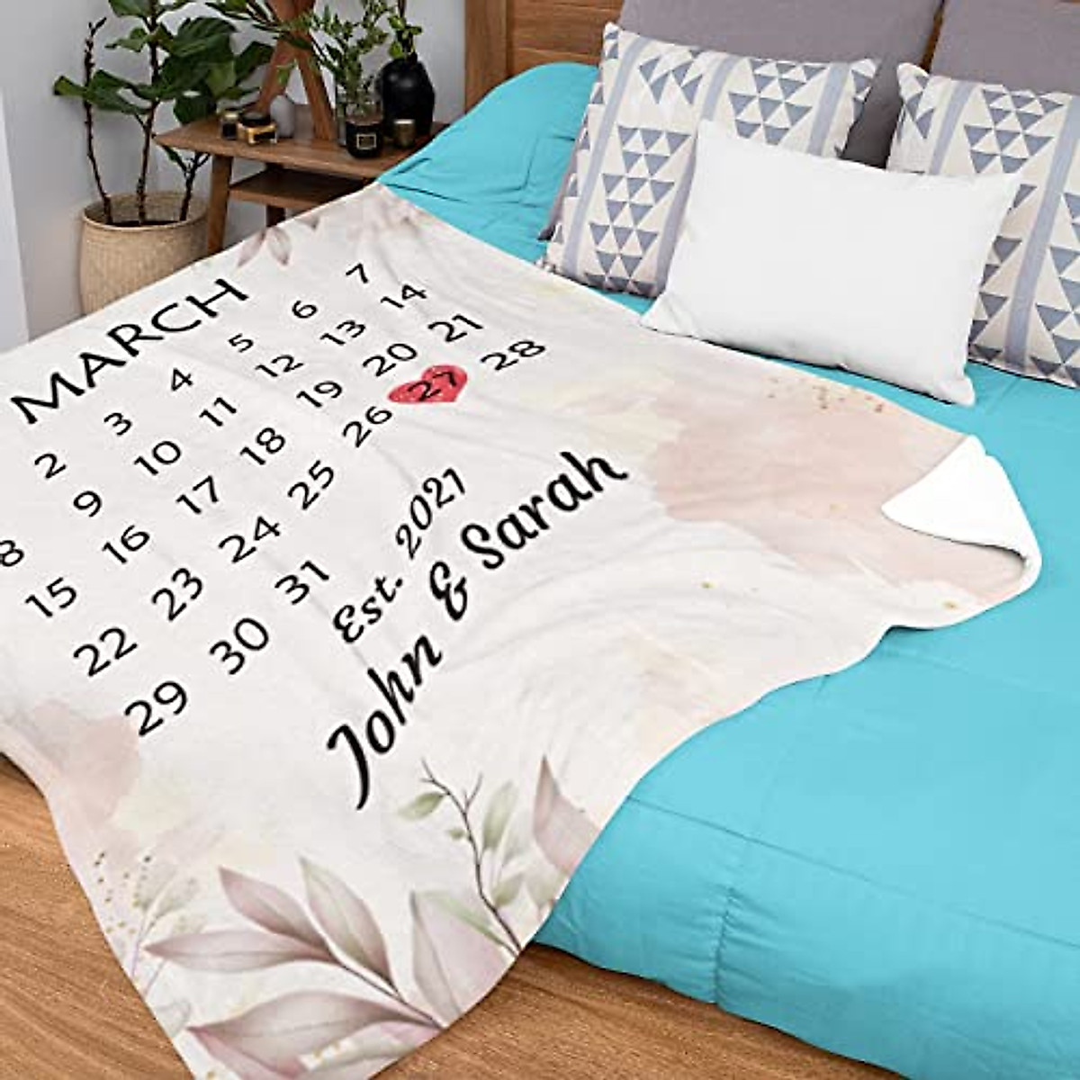 Personalized Wedding Gifts for Bride and Groom, Wedding Blanket Throw, Wedding Gifts for Couple, Bride Gifts, Bride to Be Present, Couples Blanket Personalized, Bridal Shower Gift (D4-50"x60"-Fleece)