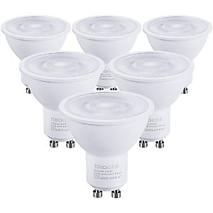 TORCHSTAR GU10 LED Bulbs Dimmable, 500LM 50W Halogen Equivalent, 5000K Daylight, 40° Beam Angle Spot Light Bulb for Recessed Lighting Track Lighting, UL & Energy Star Listed, Pack of 6