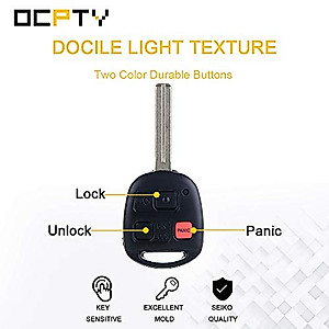 OCPTY 1X Uncut Keyless Entry Remote Control Key Fob Transmitter Replacement for 2003-2008 for Lexus LX470/ 2003-2009 for Lexus GX470 HYQ1512V 89070-60801