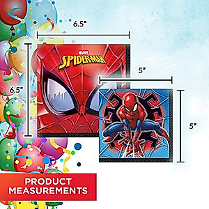 Spiderman Dinnerware Bundle Officially Licensed by Unique | Napkins & Plates | Great for Birthdays & Superhero Parties