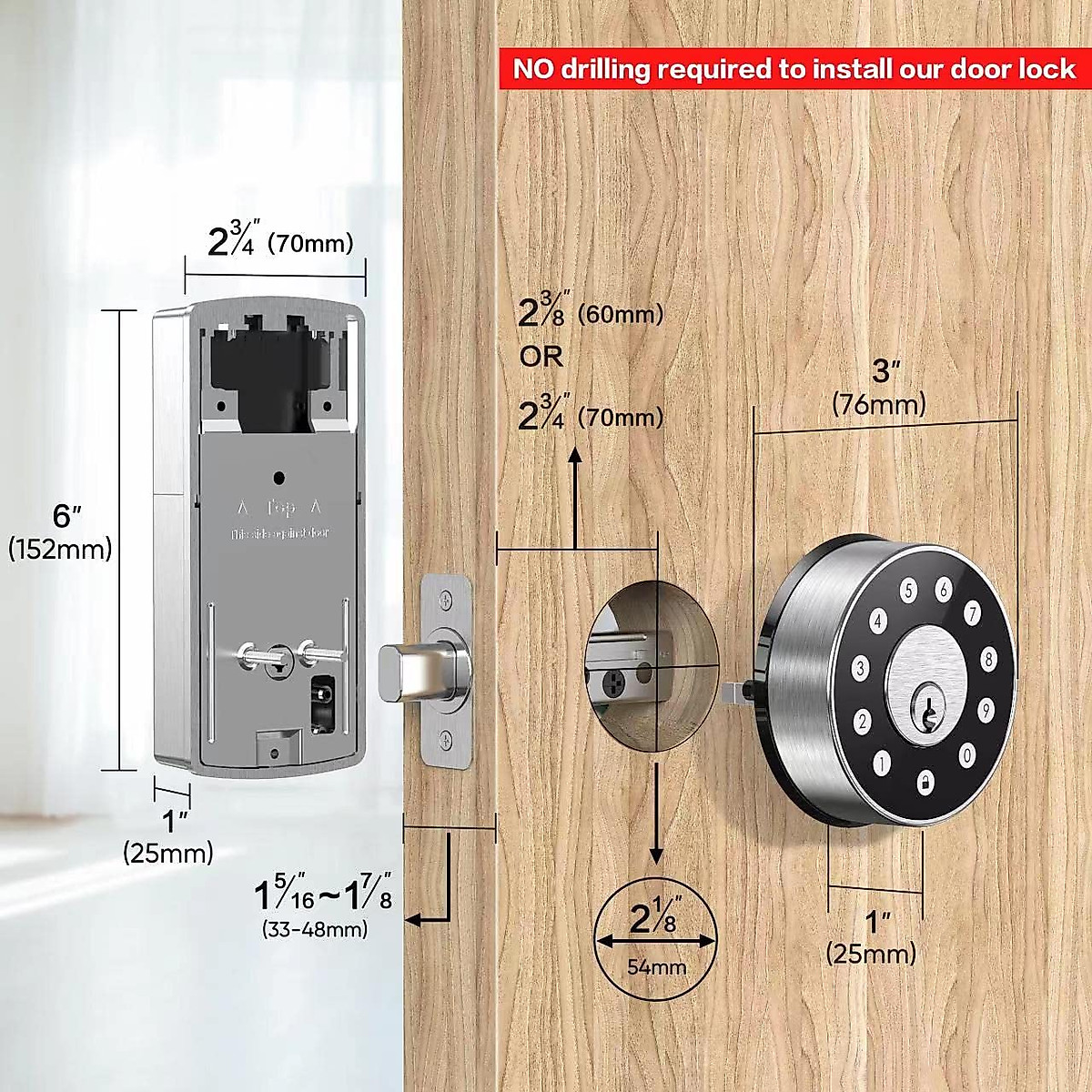 Sifely Smart Lock, Smart Lock Front Door, Keyless Entry Door Lock, Smart Deadbolt, Smart Door Lock, Deadbolt Lock, Digital Door Lock, Keypad Deadbolt Lock, Smart Lock Deadbolt (Fob Supported)