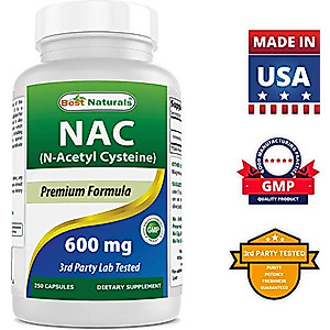 Best Naturals NAC N-Acetyl-Cysteine 600 mg 250 Capsules