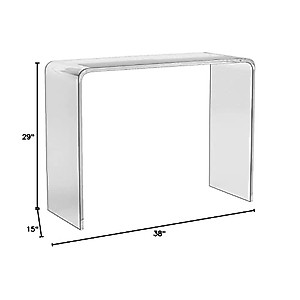Pure Dcor Pure Decor Acrylic Console Table, 29hx38wx15, Clear