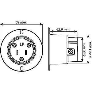 Conntek 80101-BCWT NEMA 5-15P 15-Amp 125V Charger Inlet with White Cover