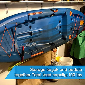 Tengchang Wall Mount Kayak Storage Hanging Rack Canoe Folding Ladder Heavy Duty Steel Holder