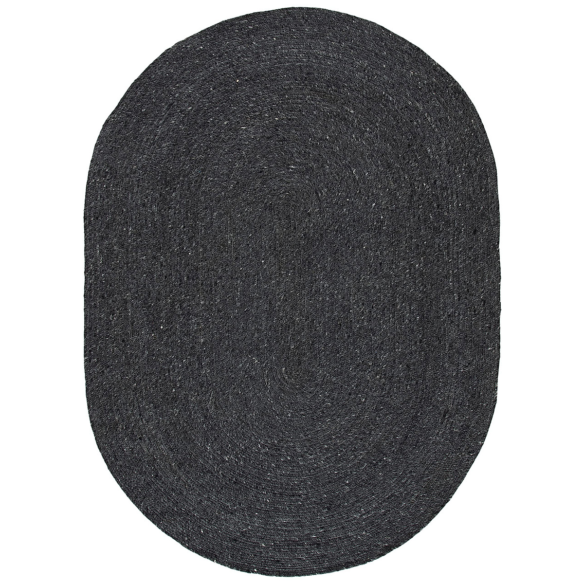 SAFAVIEH Braided Collection 4' x 6' Oval Black BRD901Z Handmade Country Cottage Reversible Wool Entryway Foyer Living Room Bedroom Kitchen Area Rug