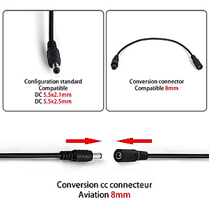 Gocpssg 29.4V 2A Charger for 25.2V 25.9V 25.6V 24v Lithium Battery 2 Plugs 1 Prong 5.5mm DC Plug and 8mm 3 Prong Connector