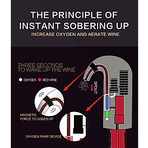 Electric Wine Aerator Pourer and Wine Dispenser Pump with USB Rechargeable Gift (Black)