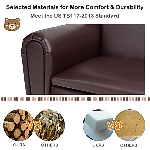 FANTASK Child’ s Sofa, Kid Armrest Sofa Chair Living Room Furniture, Kids Sofa Lounge Bed with Hidden Storage Compartment, Double Seat Upholstered Armchair, Great Gift for Kids, Toddlers