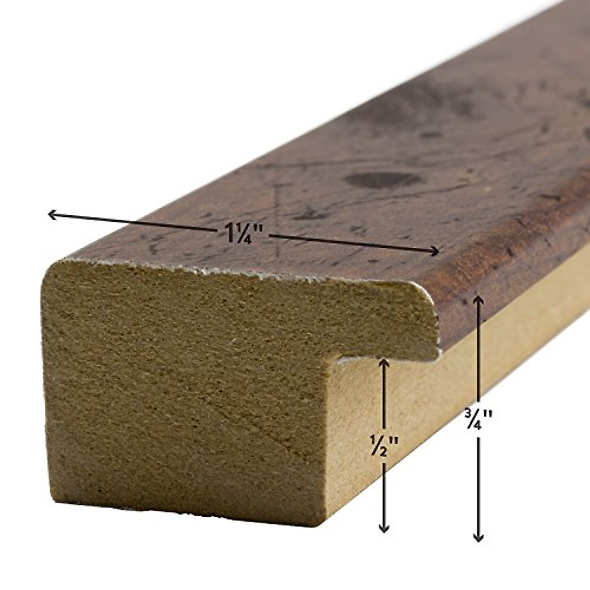 Craig Frames FM26DKW 16 by 20-Inch Picture Frame, Smooth Wrap Finish, 1.26-Inch Wide, Dark Brown