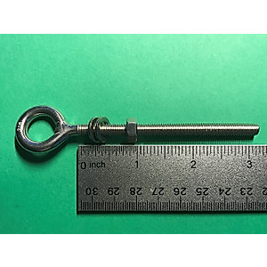 US STAINLESS 4 Pieces Stainless Steel 316 M6 Eye Bolt 6mm x 80mm (1/4" x 3 3/16") Marine Grade Pitch of 1