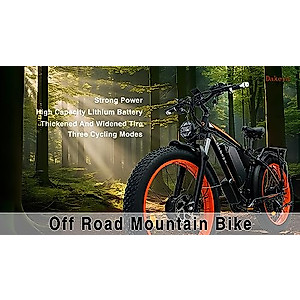 Dakeya da06 Electric Bicycle 2000W Dual Motor 35MPH AWD Ebike 48V 22.4Ah Mountain Snow E Bike 26" Fat Tire 21 Speed MTB for Trail Riding Excursion Commute