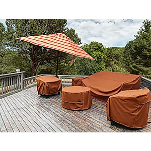 NettyPro Stackable Chair Covers Waterproof Outdoor Stack Chairs Cover Patio Furniture Stacking Chair Covers, Fits for 4-6 Stackable Dining High Back Chairs, 26 W x 35 D x 45 H inch, Brown