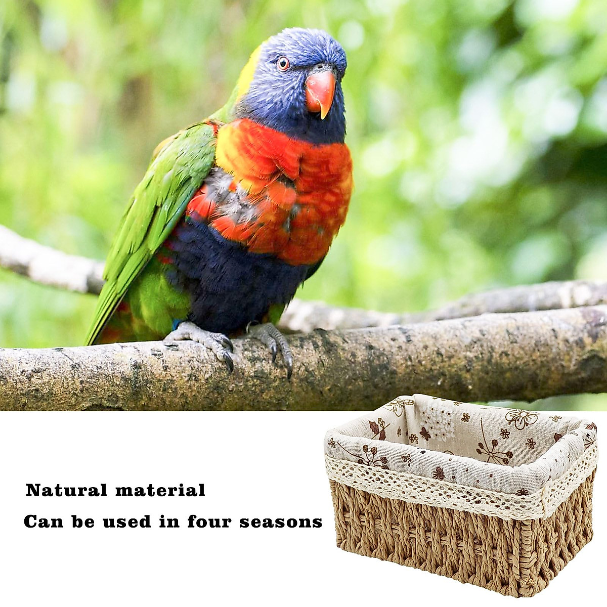 Jinkoozz Bird Nest, Parrot House, Bird Parrot Hammock, Bird Bed, Small Animals House, Birdcage Accessories, Suitable for Birds Parrots Parakeets Cockatiels Lovebird 7.1 × 4.7 × 3.9 Inches