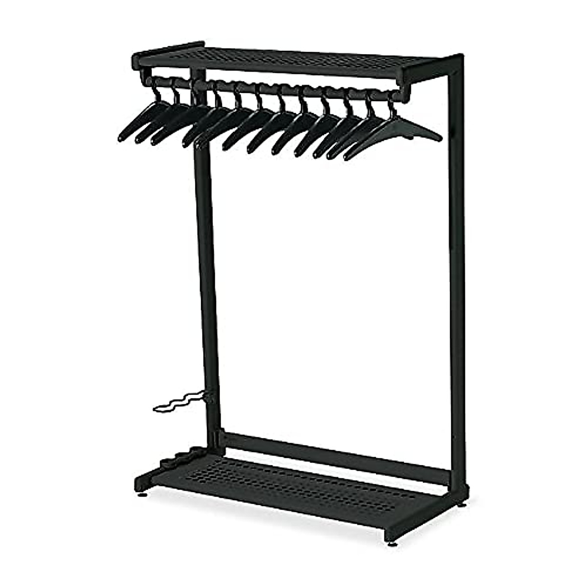 Quartet Two-Shelf Garment Rack, Freestanding, 48 Inch, Black, 12 Hangers Included (20224)