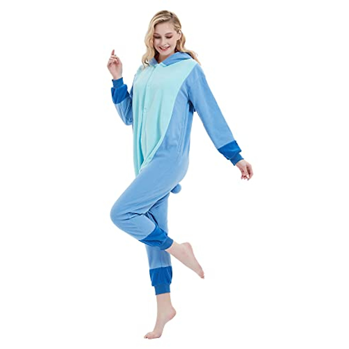 HvnTjvn Adult Onesie Stitch Animal Jumpsuit Unisex One-Piece Pajamas Cosplay Costume Sleepwear for Halloween christmas Women Men S