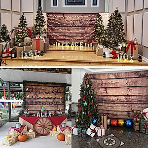 Wood Backdrop for Party Photography Wooden Backdrop 8x8ft LFEEY Vinyl Rustic Brown Wood Photo Backdrop Vintage Wooden Floor Photoshoot Background Wood Plank Birthday Baby Shower Wedding Studio Props