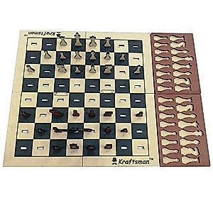 MilesMagic Wooden Portable Chess Board Set | Professional Pieces with Splittable Tray and Storage Bag | Traveller Chess Game for Age Groups (11.5x11.5 Inches)