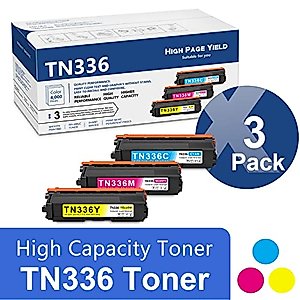 (3-Pack,C/M/Y) TN-336 TN336 Toner Cartridges Compatible TN336C TN336M TN336Y Toner Cartridge Replacement for Brother TN336 MFC-L8850CDW HL-L8350CDW/CDWT DCP-9055CDN Series Printer - by SAO