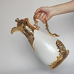 European Light Luxury Household Thermos Domestic Hot Water Thermos Glass Gall Thermos Iron Shell Thermos (Size : 800ml, Color : A2)