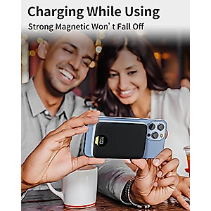 Mag-Safe Battery Pack for Apple,10000mAh Mag-Safe Power Bank,Mag-Safe Portable Charger,Magnetic Power Bank for iPhone,Magnetic Portable Charger Compatible for iPhone 14/13/12 Mini/Pro/Pro Max Black