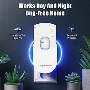 Swagon 2 Pack Upgraded Flying Insect Trap Plug-in,Fly Trap Indoor,Safe Home Fly Killer,Insect Catcher for Fruit Flies,Gnats,Moths,Mosquitoes,Bug UV Light Atrractant Trap(2 Device+10 Refill Glue Cards)