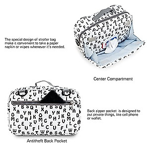 MOMIGO Baby Diaper Caddy Bag - Diaper Caddy Tote Baby Stroller Bag Nursery Storage Bin for Diapers, Wipes & Toys Mini Diaper Bag for Outdoor (Letter)