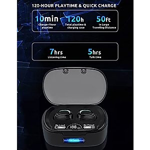 VOLT PLUS TECH Wireless V5.1 Bluetooth Earbuds for Samsung Galaxy S22/S21/Ultra/Plus/5G F9 TWS with Mic,8D Bass,Noise Reduction Technology,Waterproof with 2000mAh Charging Case