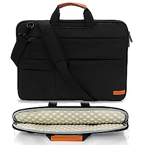KINGSLONG Laptop Bag 17 17.3 Inch Laptop Shoulder Messenger Bag Case Sleeve, Lightweight Slim Computer Notebook Ultrabooks Carrying Case Briefcase Cover Men Women for Acer Asus Dell Lenovo HP Black